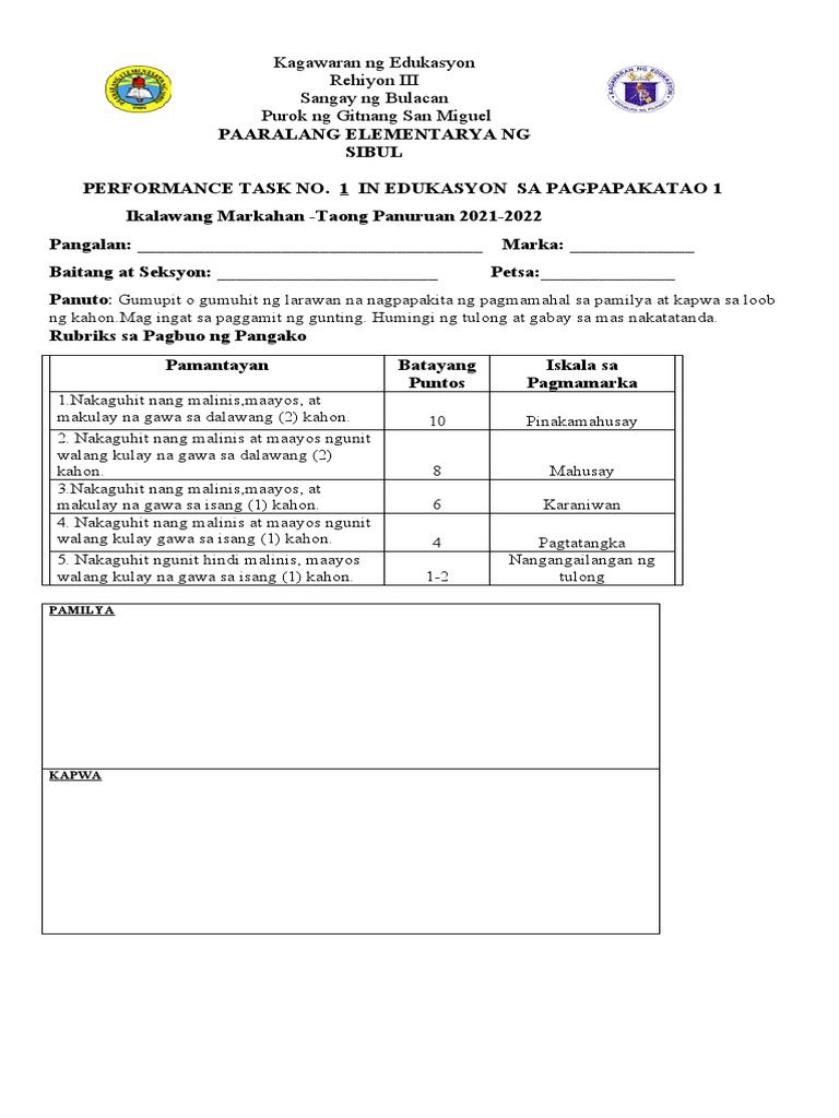PERFORMANCE Task No. 2 ESP 2nd Rating True | PDF