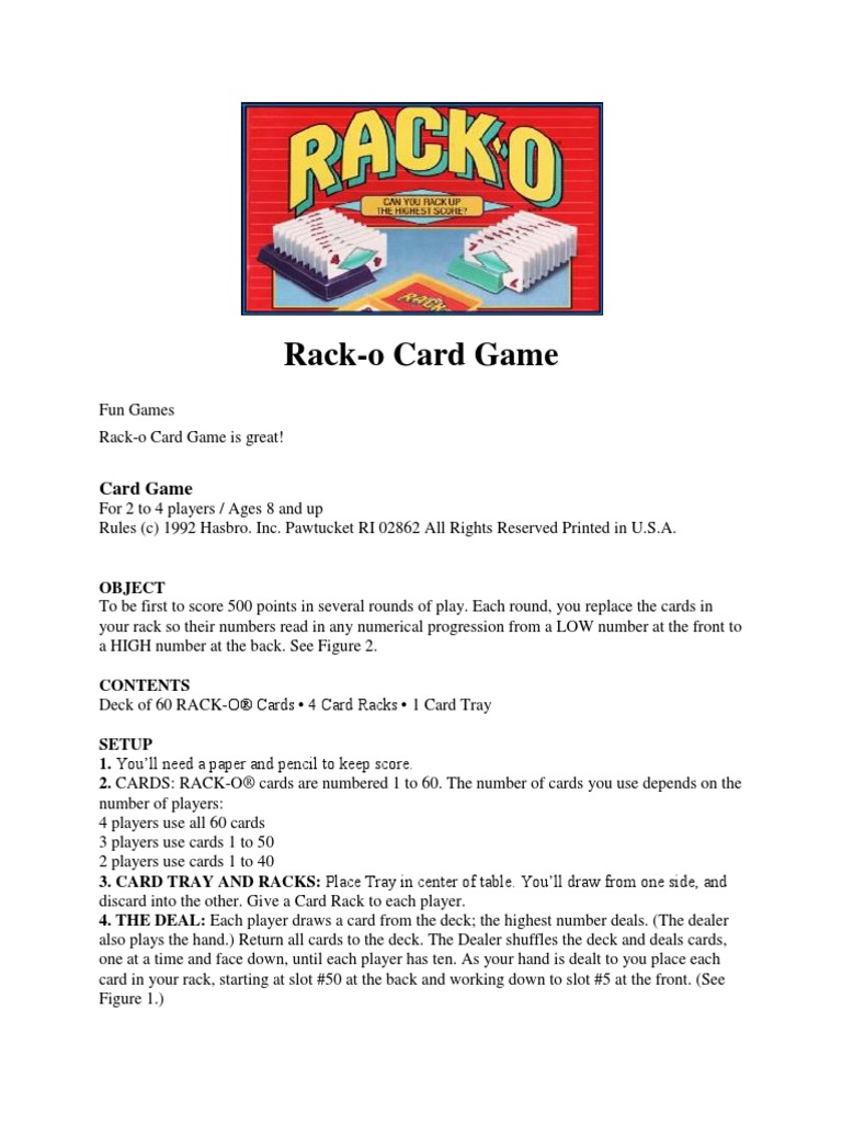 Rack-O_Rules (1) | PDF | Toys | Gaming Devices
