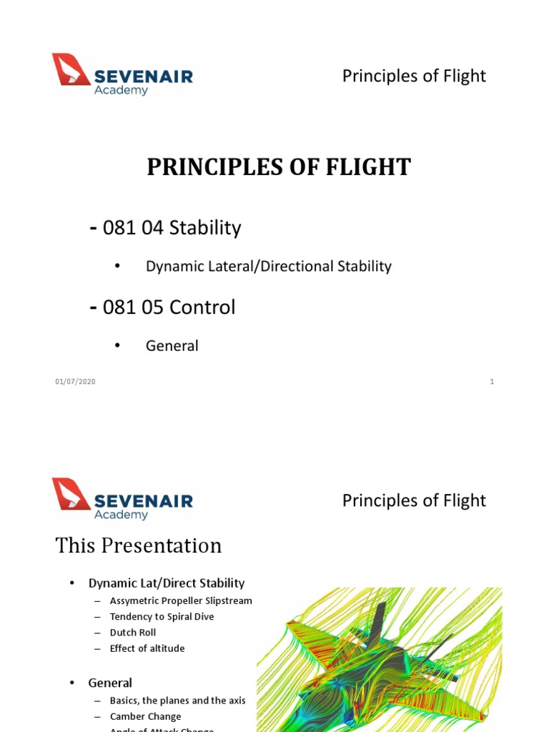 PoF 10 Dynamic Directional and Lateral Stability, Control | PDF | Flight Control Surfaces ...