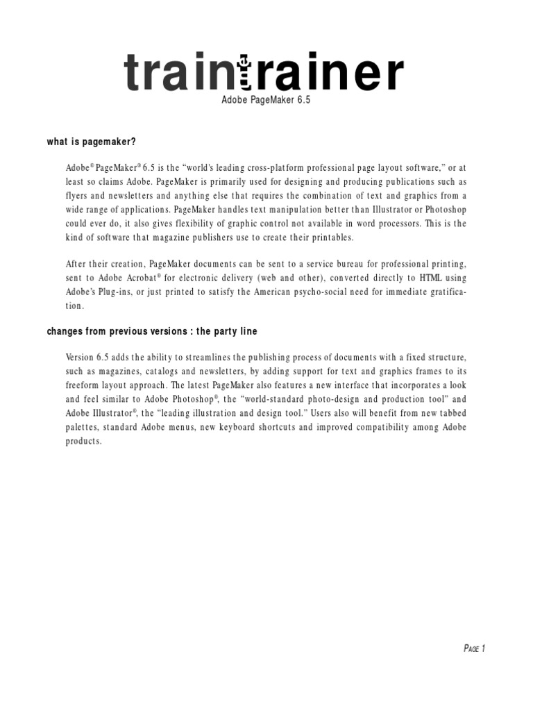 Adobe PageMaker Tutorial | PDF