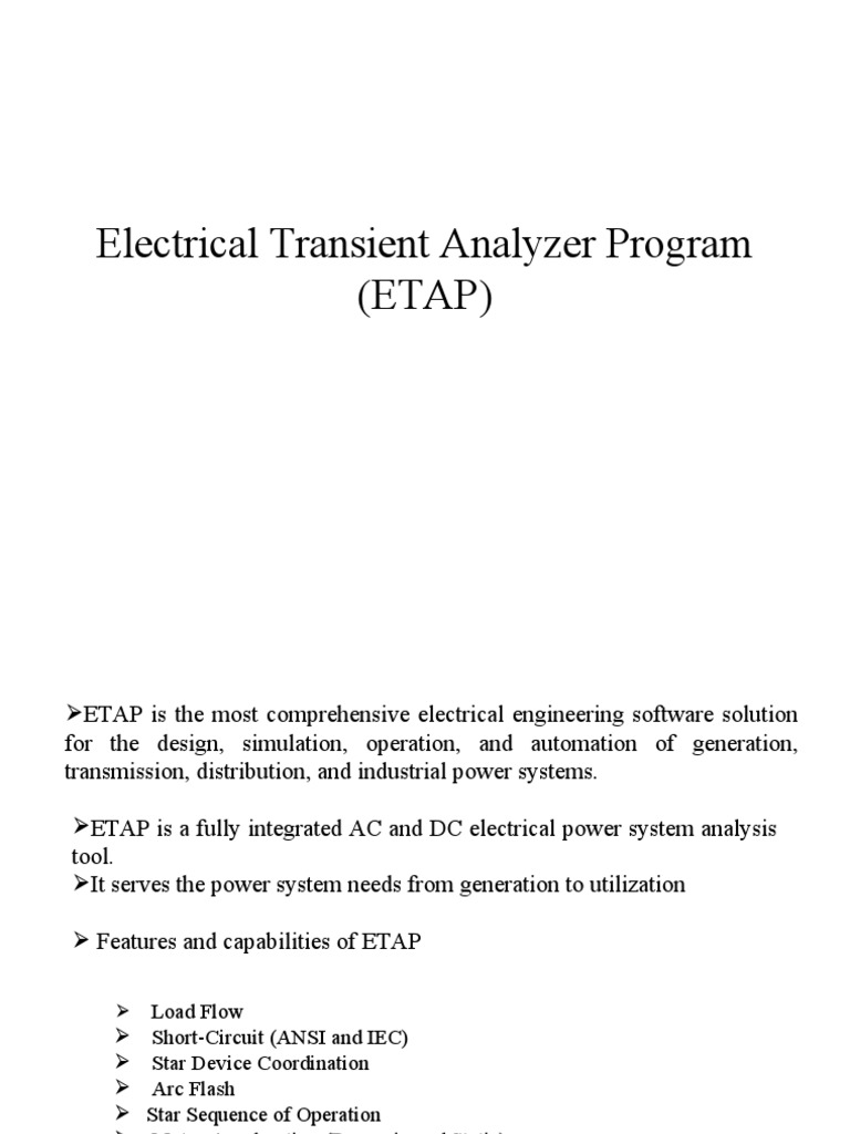 ETAP | PDF