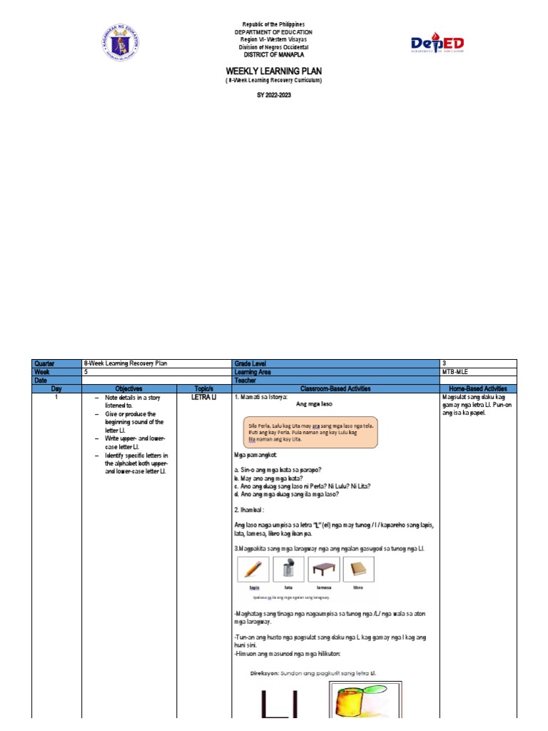 MTB Grade 3 - Week 5 | PDF