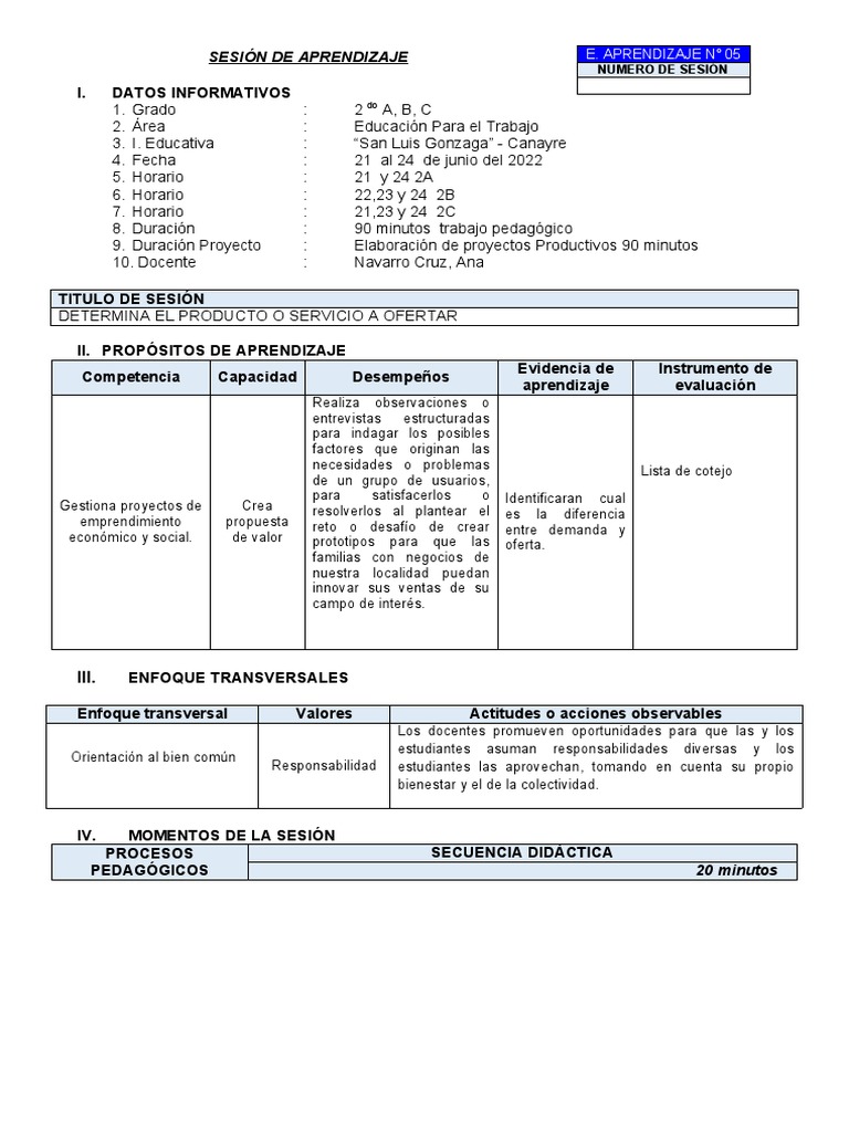 Sesion de Ept | PDF | Aprendizaje | Evaluación