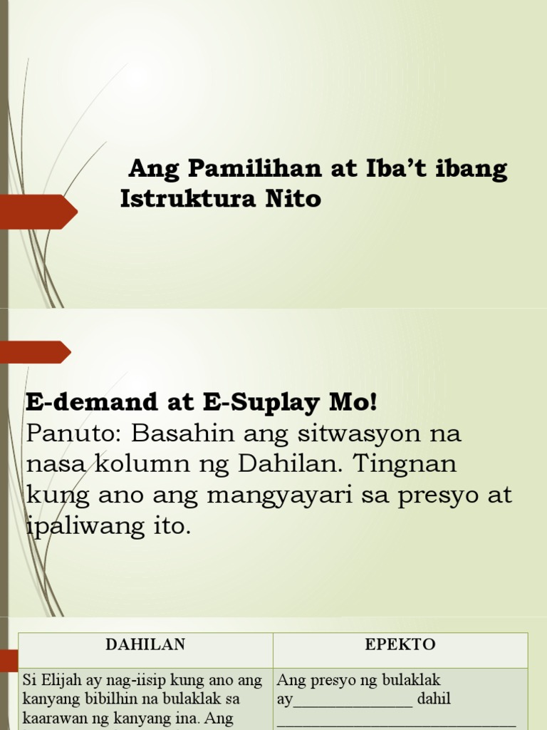 Ang Pamilihan at Ibang Estruktura Nito | PDF