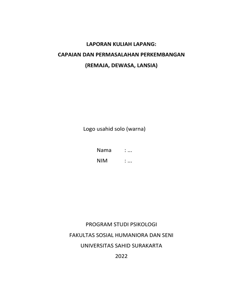 Format Laporan Observasi Interview Psi Perkembangan 22 | PDF