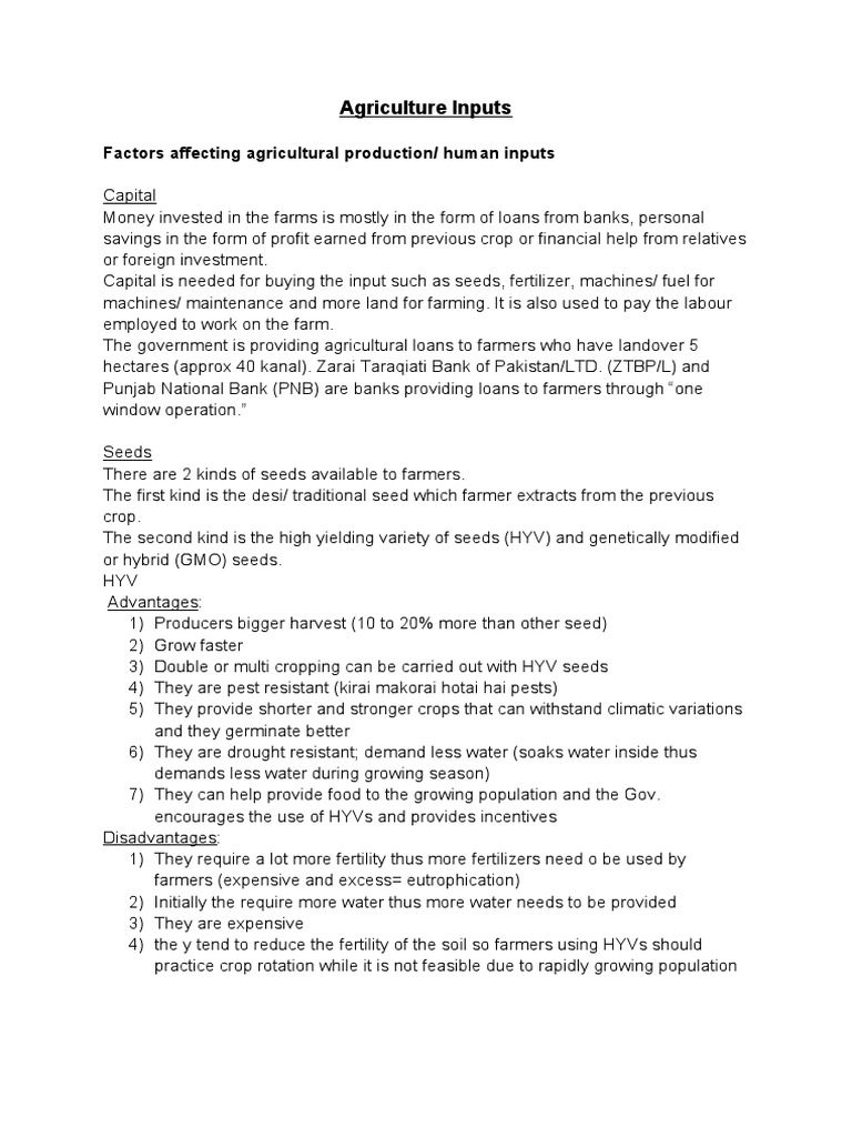 Agriculture - Notes | PDF