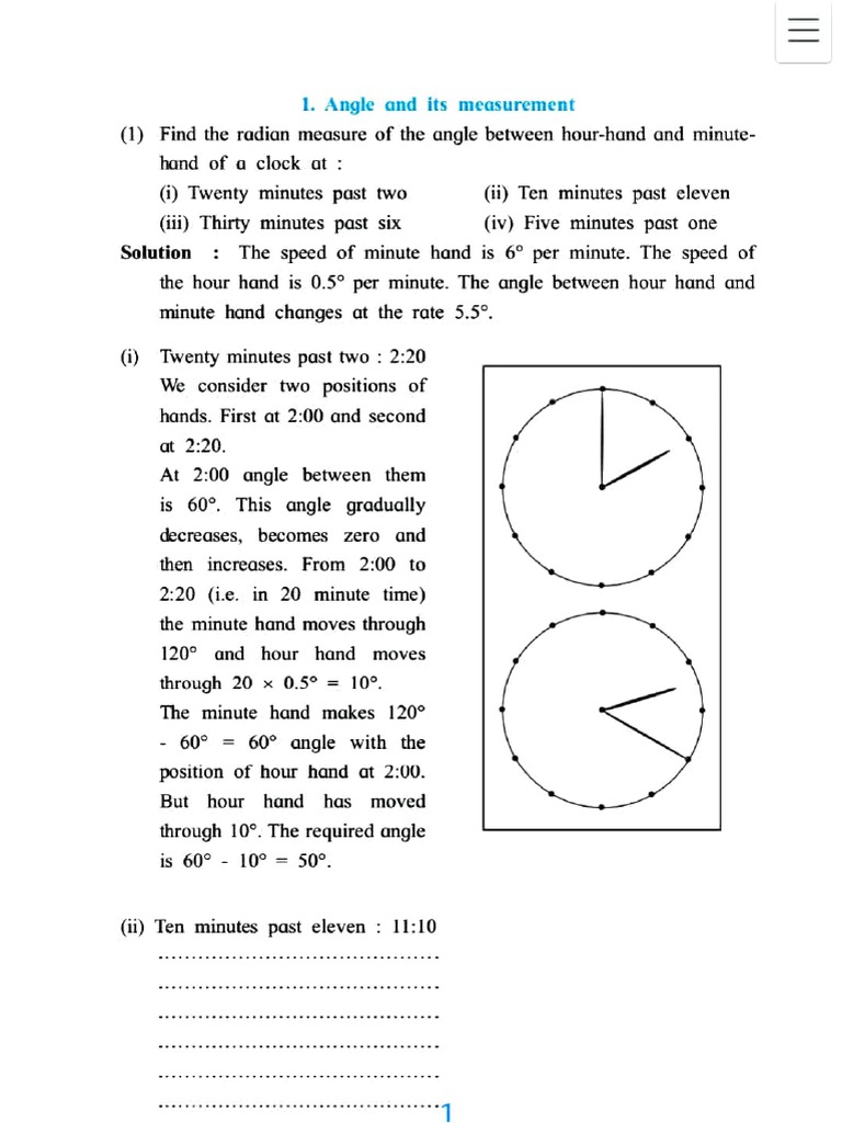 Clock Angles & Trigonometry | PDF | Angle | Physical Quantities
