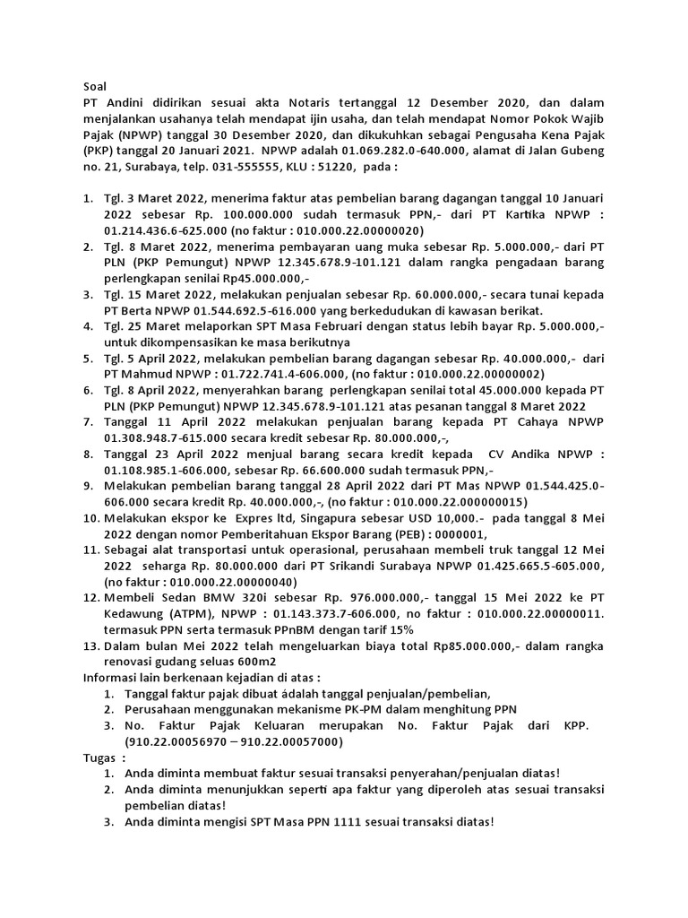 Simulasi PPN Dan PPNBM | PDF