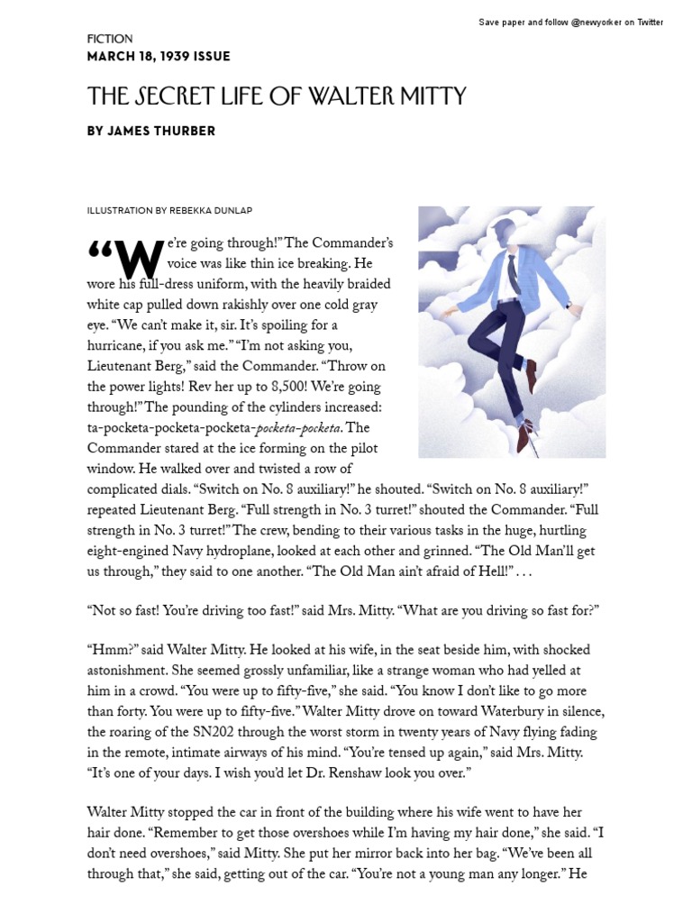 The Secret Life of Walter Mitty by James Thurber | PDF | History ...