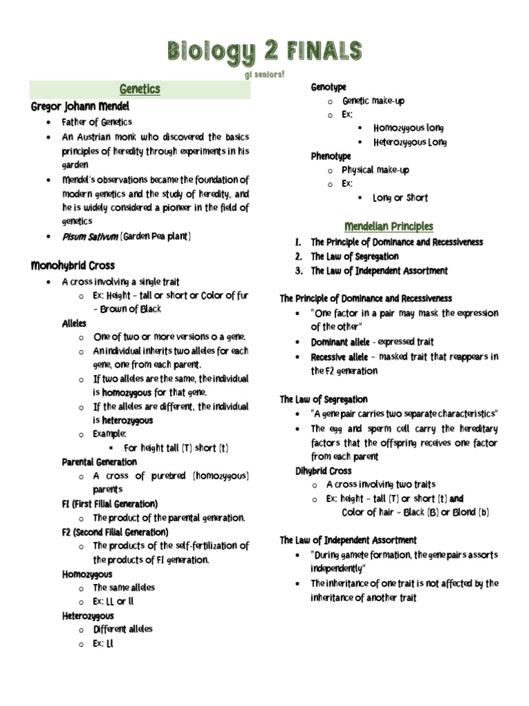 Biology Reviewer G12 | PDF