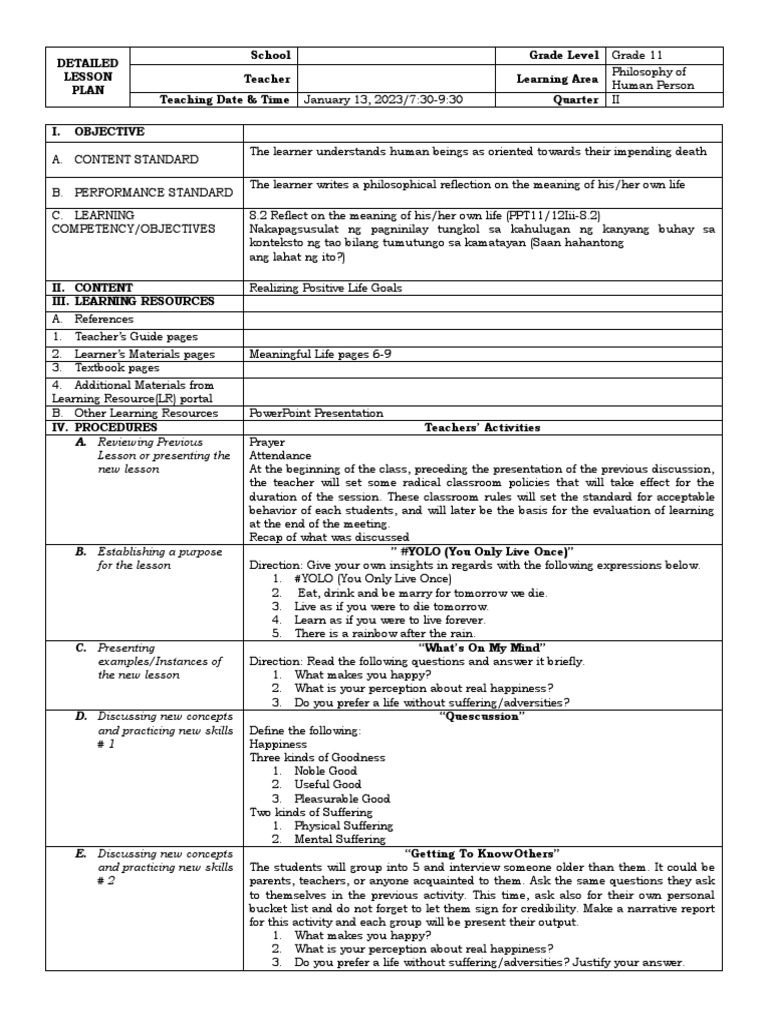 Realizing Positive Life Goals | PDF | Thought | Learning