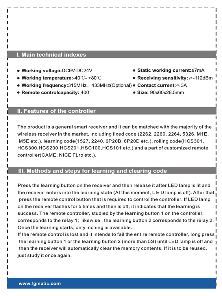 Manual Receptor Universal 2 Canales | PDF | Relay | Remote Control