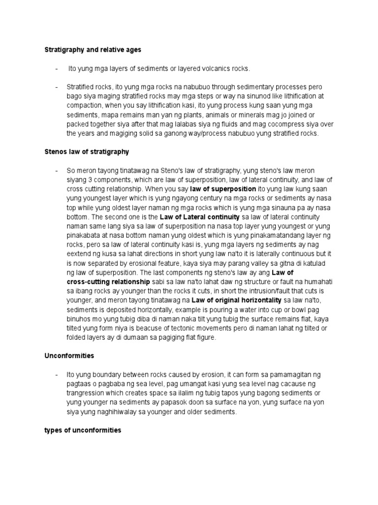 Stratigraphy and Relative Ages | PDF | Sedimentary Rock | Geologic Time ...