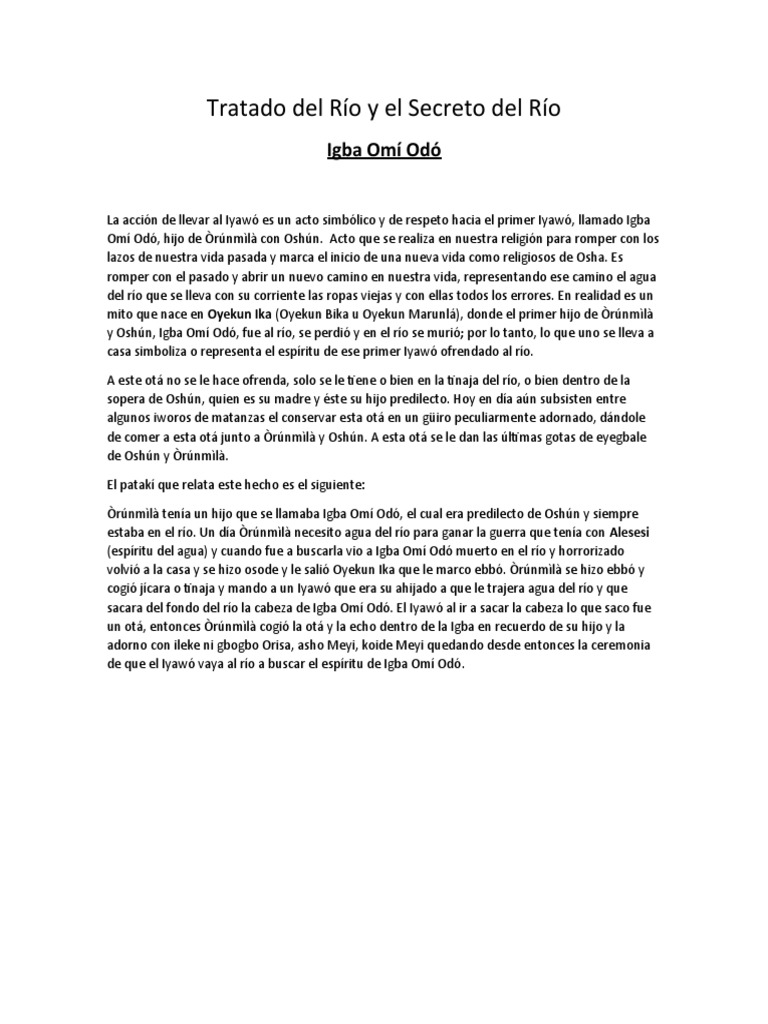 Tratado Del Río y El Secreto Del Río | PDF