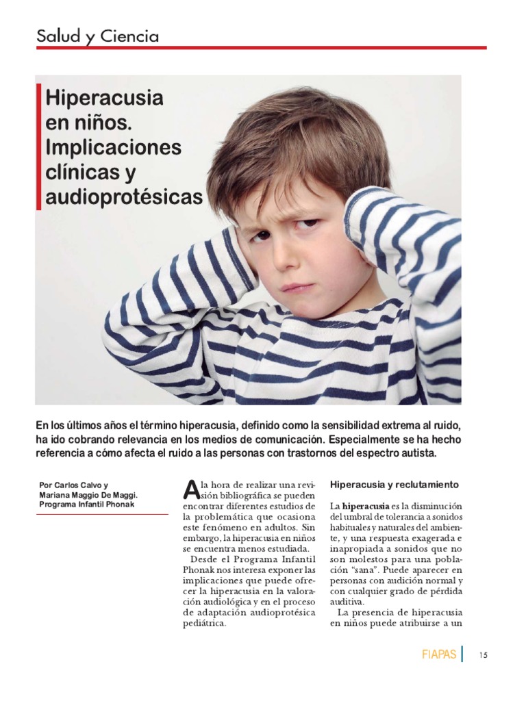 Hiperacusia en niños. Implicaciones clínicas y audioprotésicas | PDF