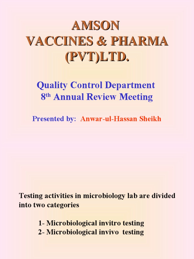 Amson Vaccines & Pharma (PVT) LTD | PDF | Medicine | Chemistry