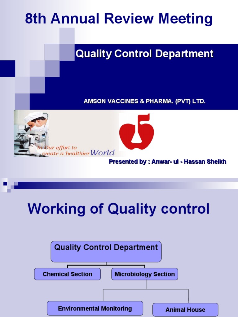 8th Annual Review Meeting: Quality Control Department | PDF | Tablet ...