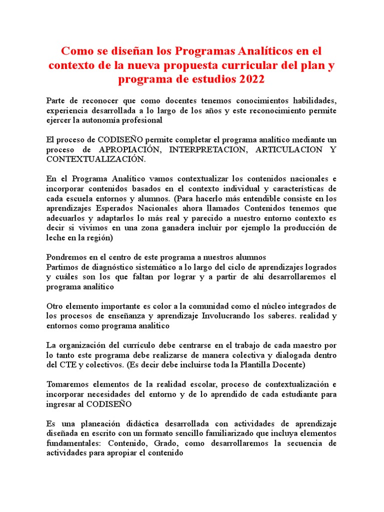 Comparto 'Propuesta Programas Analíticos' Con Usted | PDF