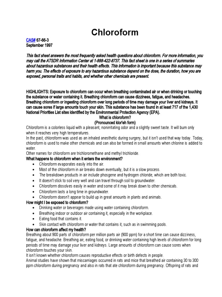 Chloroform | PDF | Chloroform | Health Sciences