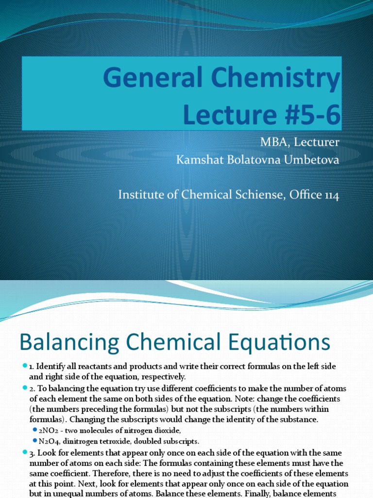General Chemistry 5 Lect | PDF | Concentration | Mole (Unit)