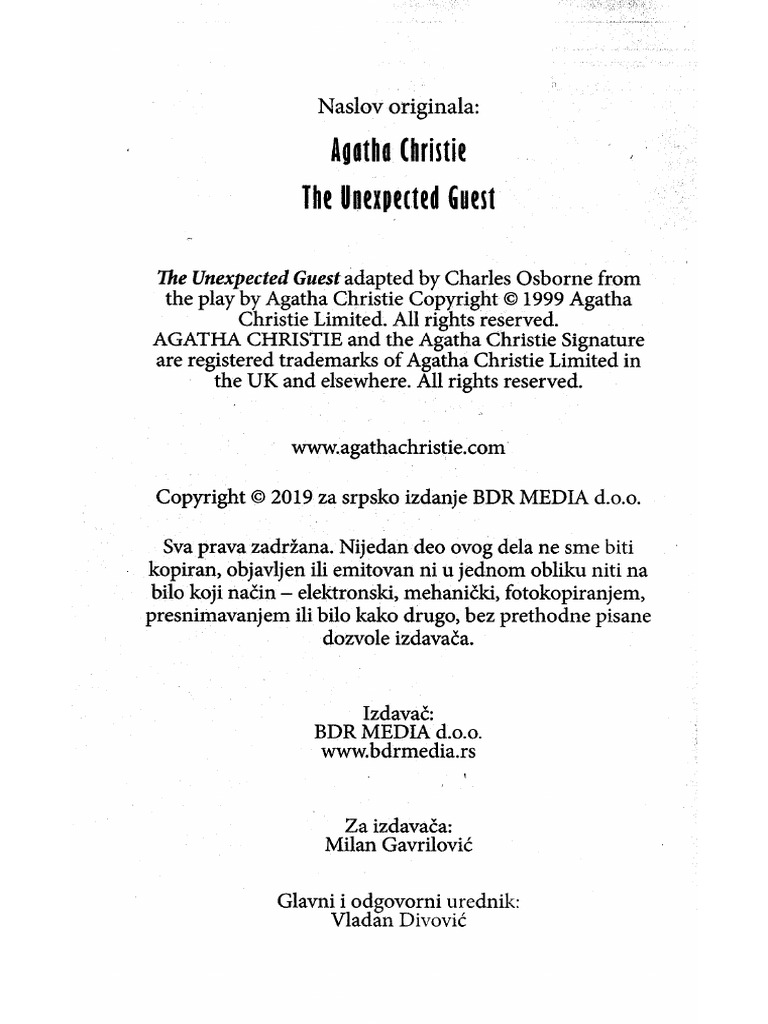 Agata Kristi. Neocekivani Gost | PDF