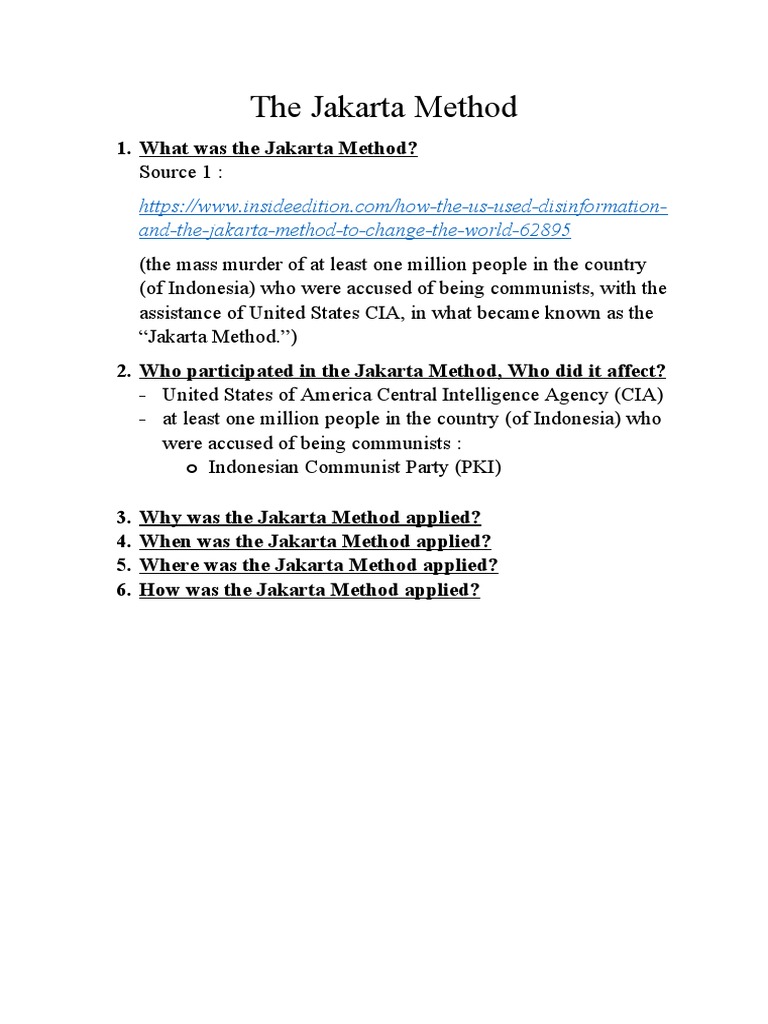 The Jakarta Method | PDF