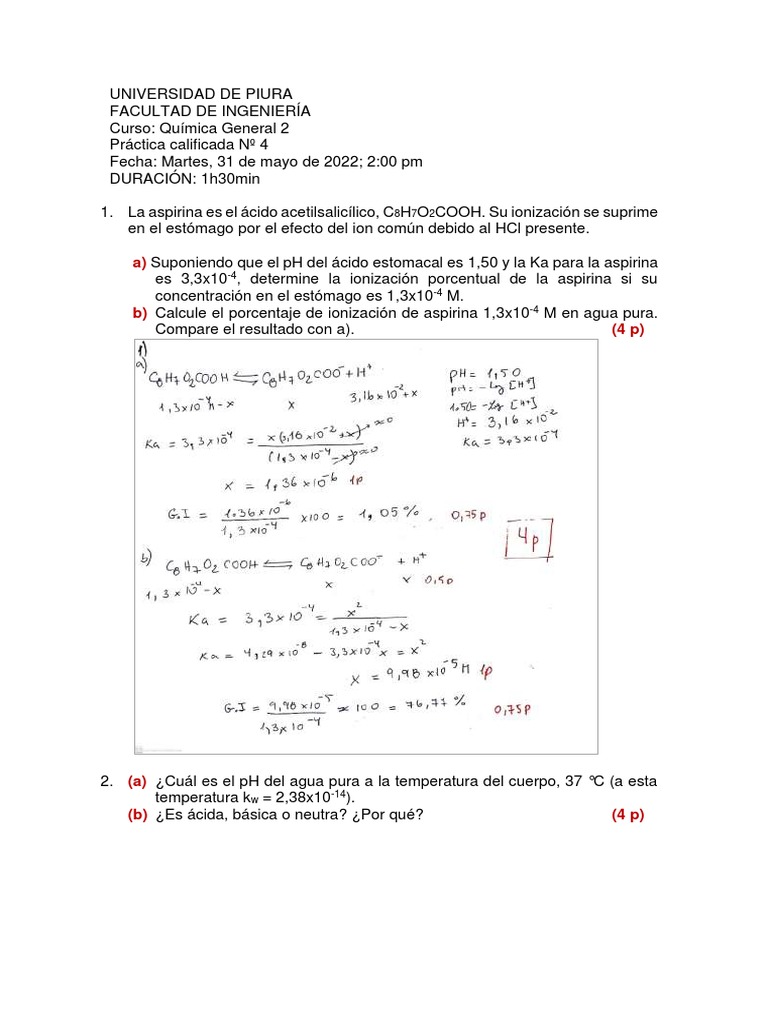 PR 4 QG2 2022-I Solución | PDF | Ciencia y matemáticas