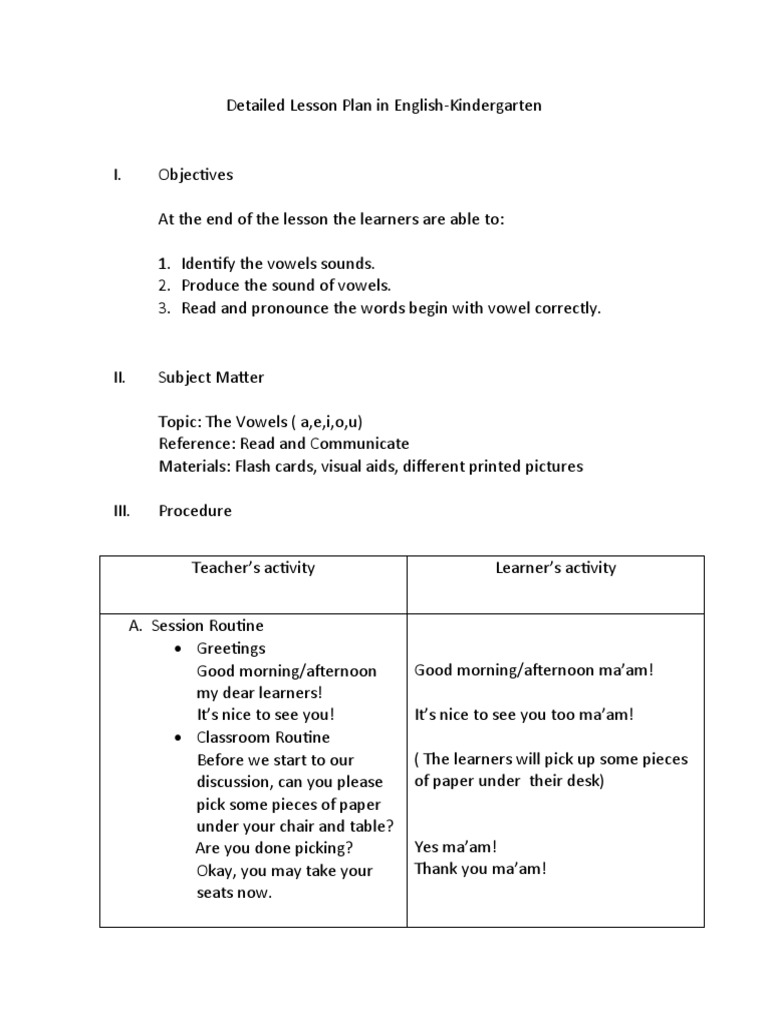 Detailed Lesson Plan in English Reylen | PDF | Lesson Plan | Learning