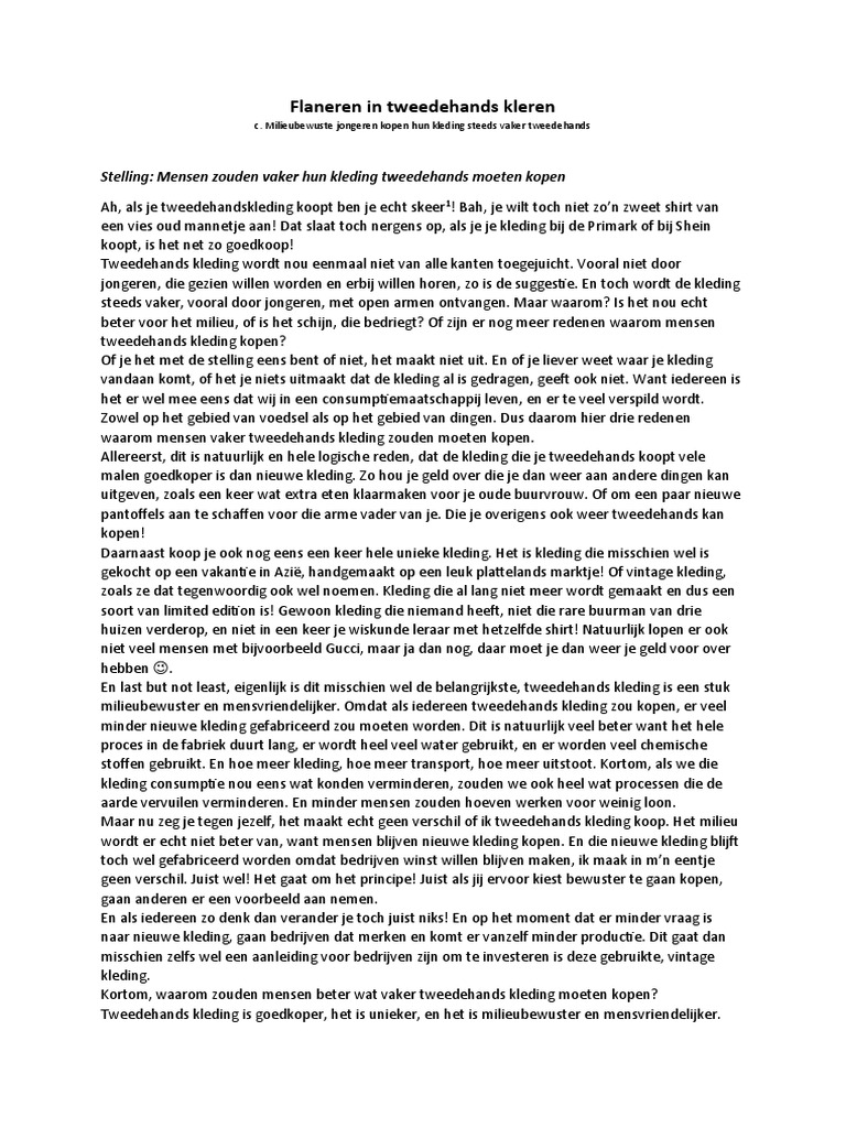 Betoog Nederlands Voorbeeld | PDF