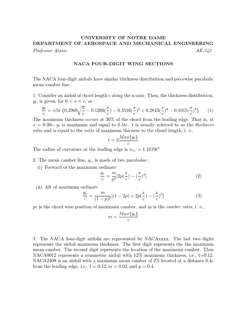 NACA Airfoil Analysis Guide | PDF