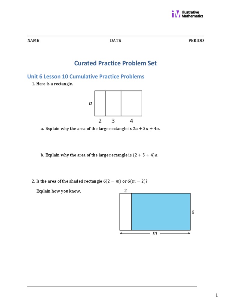 Grade6!6!10 Lesson Curated Practice Problem Set | PDF | Creative Commons | Creative Commons License