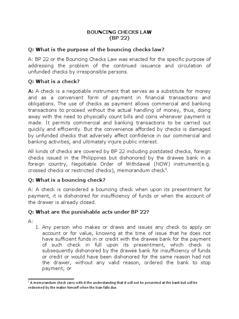 Bouncing Checks Law | PDF | Cheque | Payments