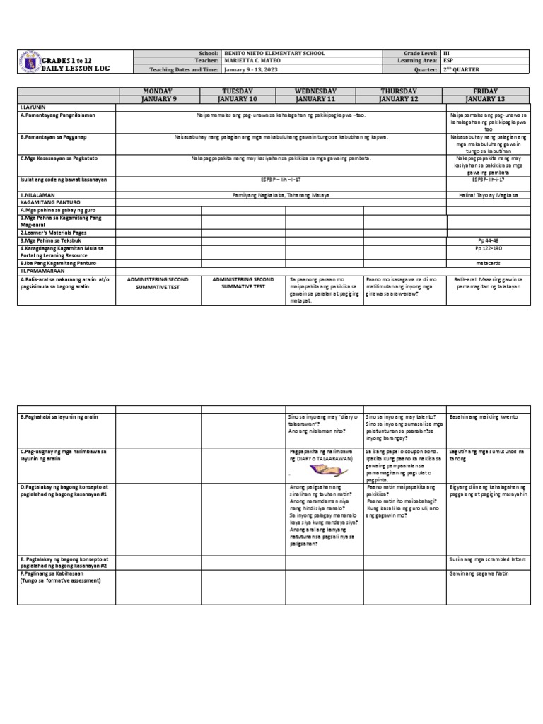 DLL - 3 Q2 W9-New | PDF