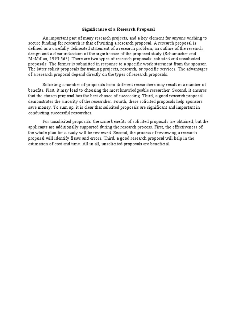 Importance of Research Proposals | PDF