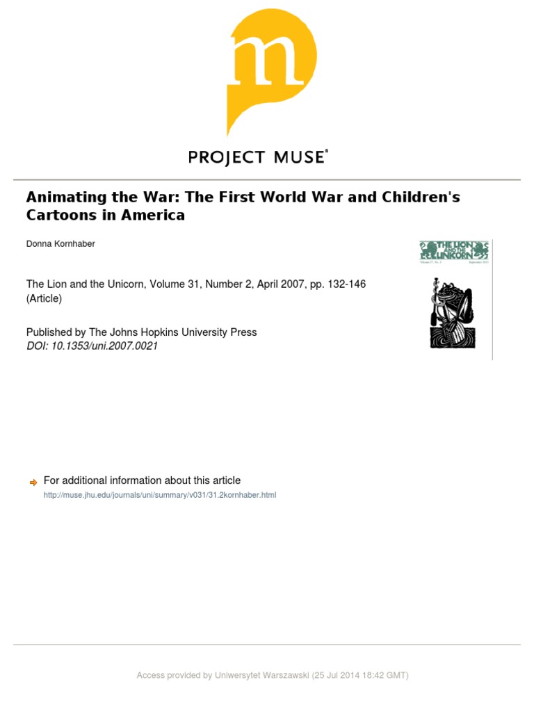 American Animation at First World War | PDF | Animation