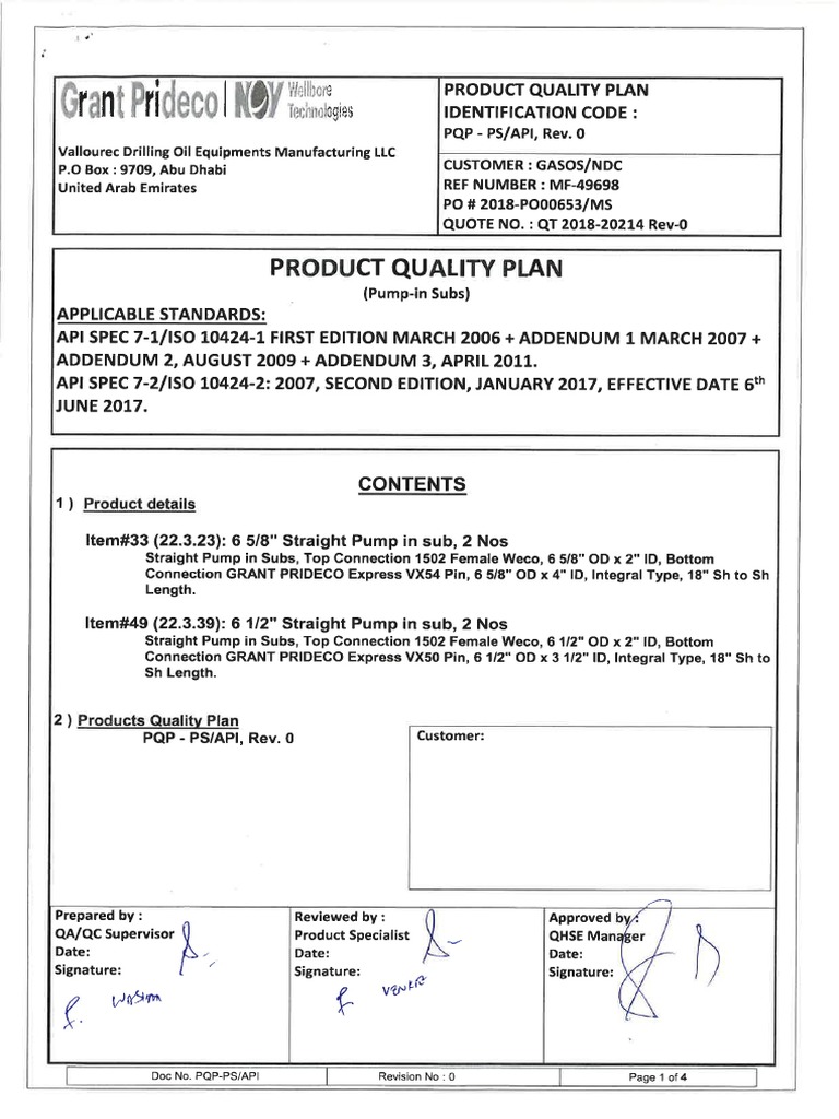 Pump in Sub PQP | PDF