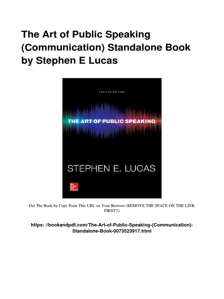 The Art of Public Speaking Communication | PDF | Communication
