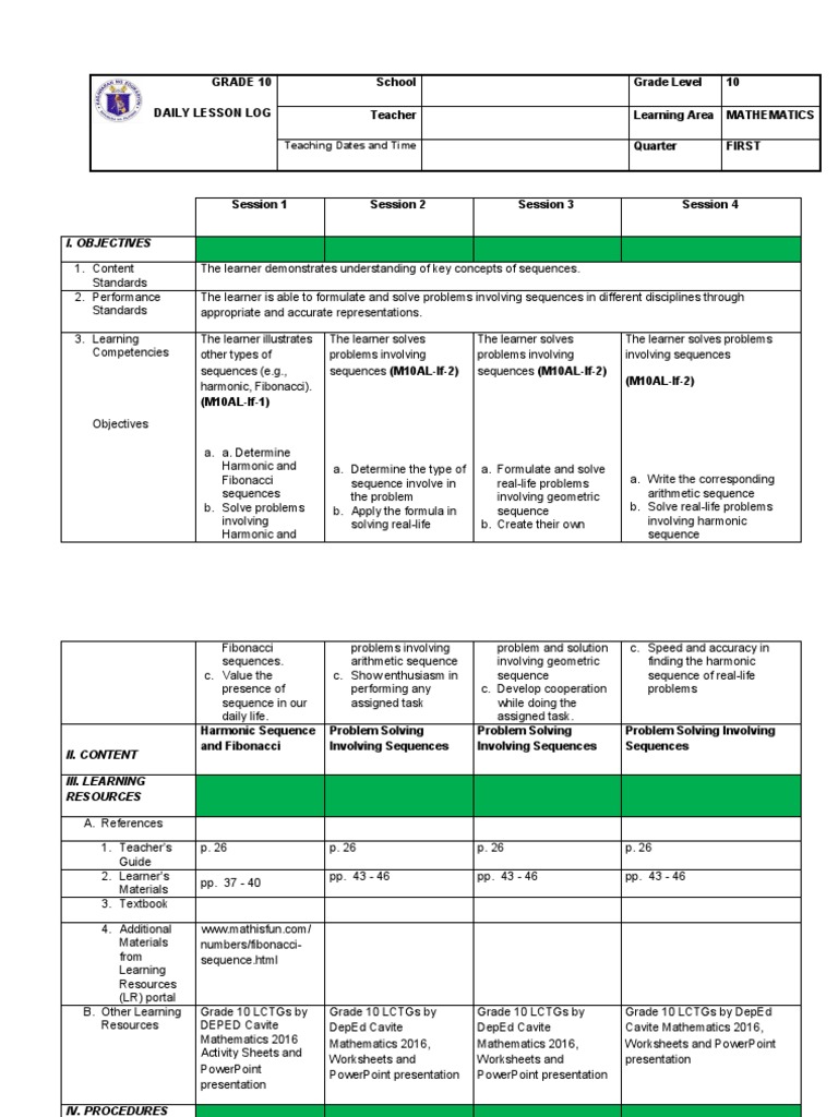 Analyzing Sequences and Patterns in Mathematics Lessons | PDF | Sequence | Learning