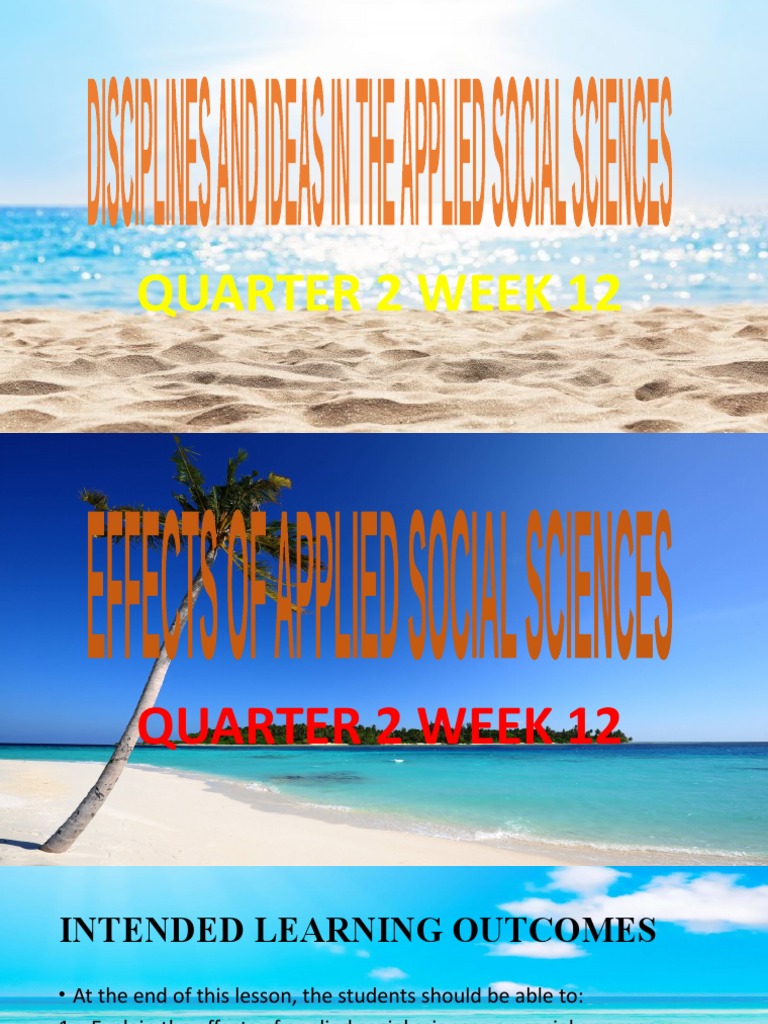 Effects of Applied Social Sciences Q2 WK12 | PDF