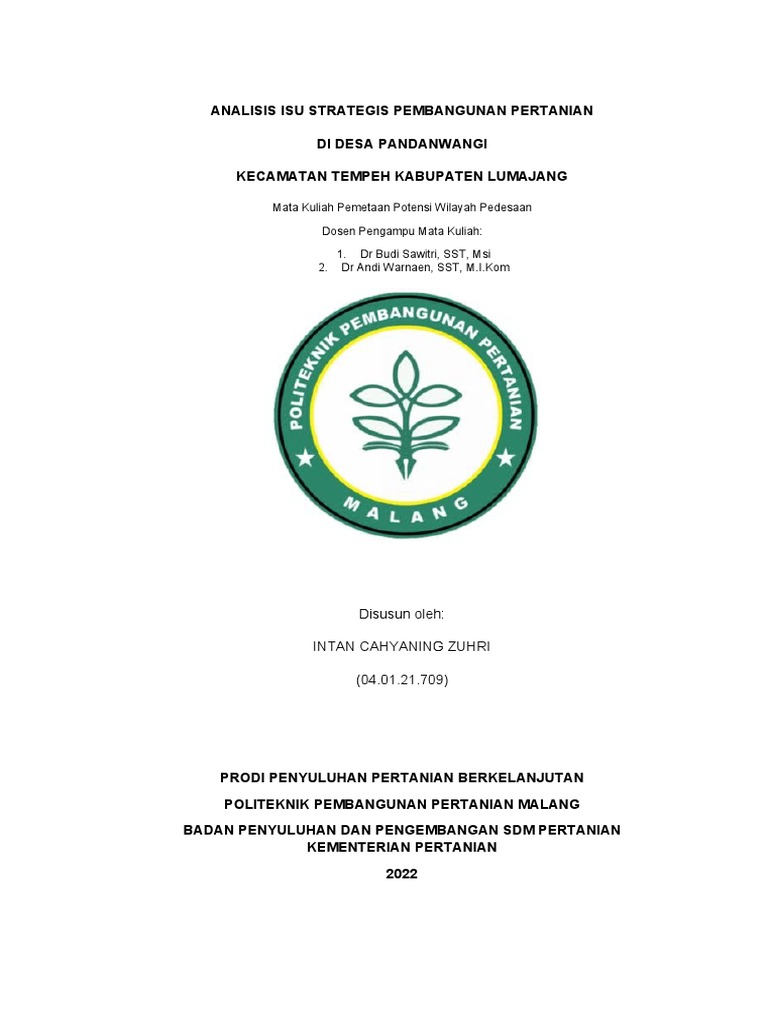 Analisis Isu Strategis Pembangunan Pertanian | PDF Analisis Isu Strategis Pembangunan Pertanian | PDF