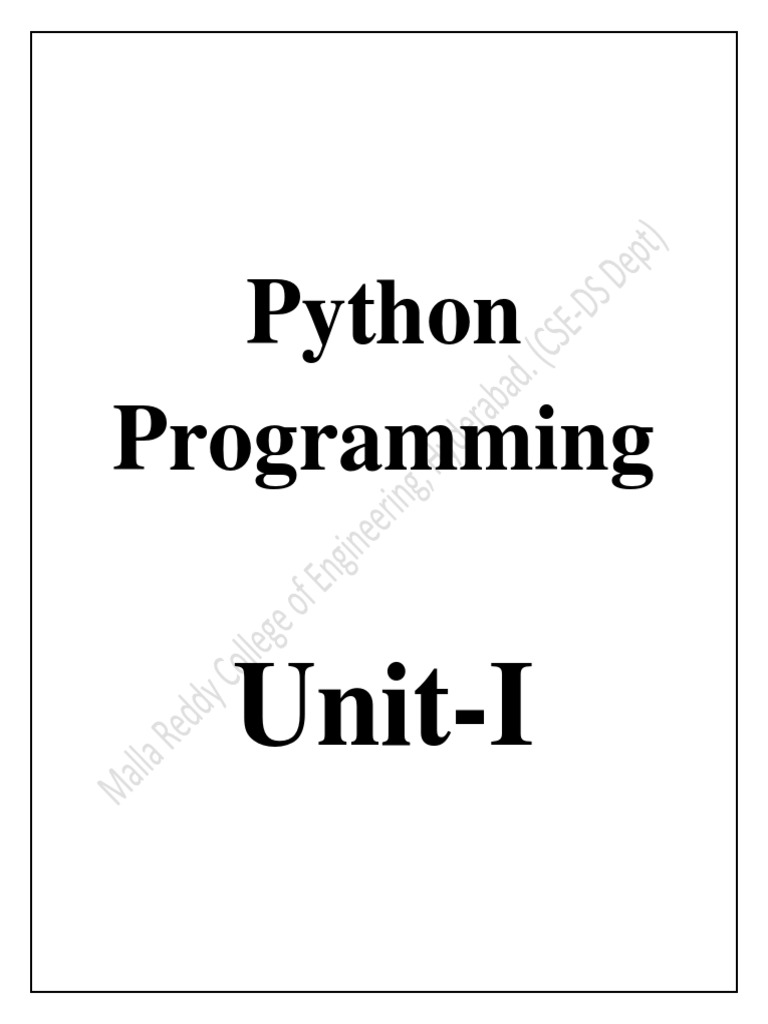Python Unit 1 Pdf Boolean Data Type Parameter Computer Programming 0433