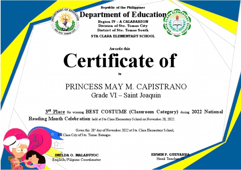 Certification in Filipino-Values Month | PDF