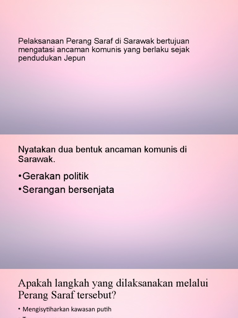 Pelaksanaan Perang Saraf Di Sarawak Bertujuan Mengatasi Ancaman | PDF