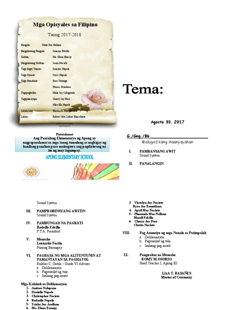 Buwan NG Wika Program 2017 | PDF