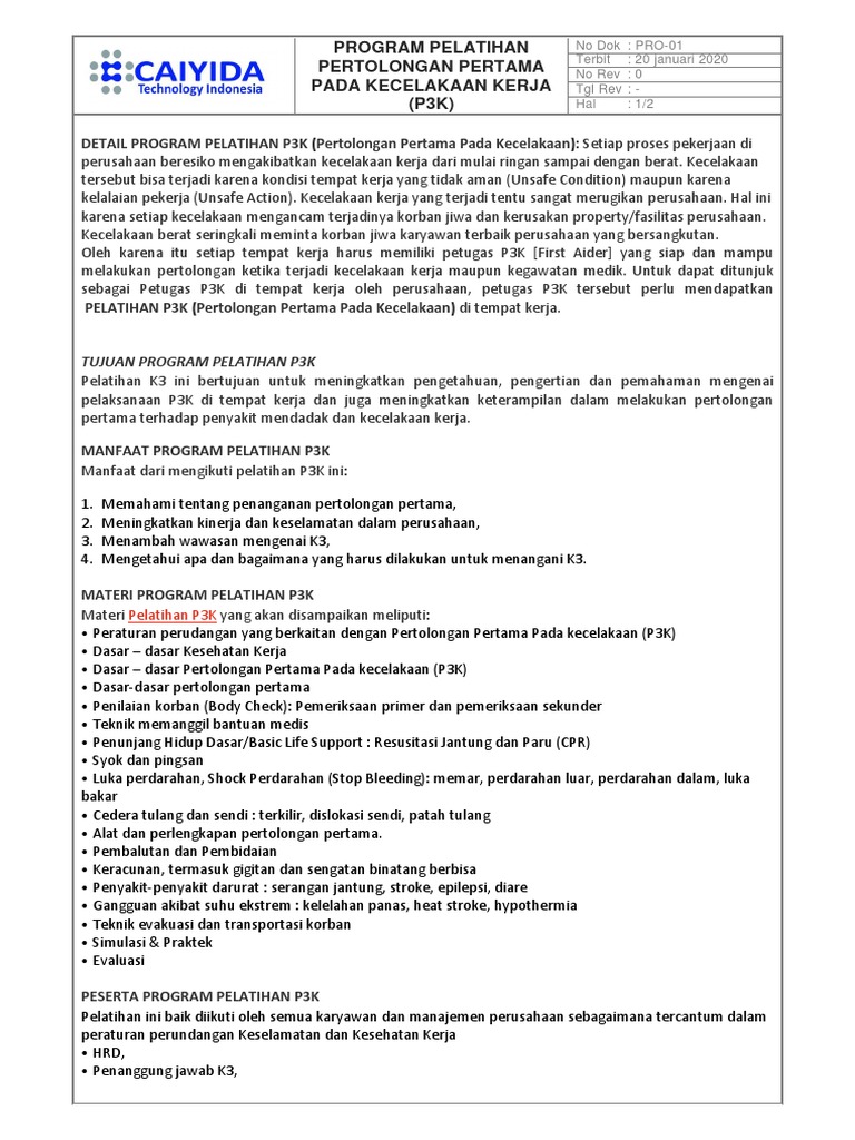 Pelatihan P3K untuk Karyawan | PDF | Bisnis