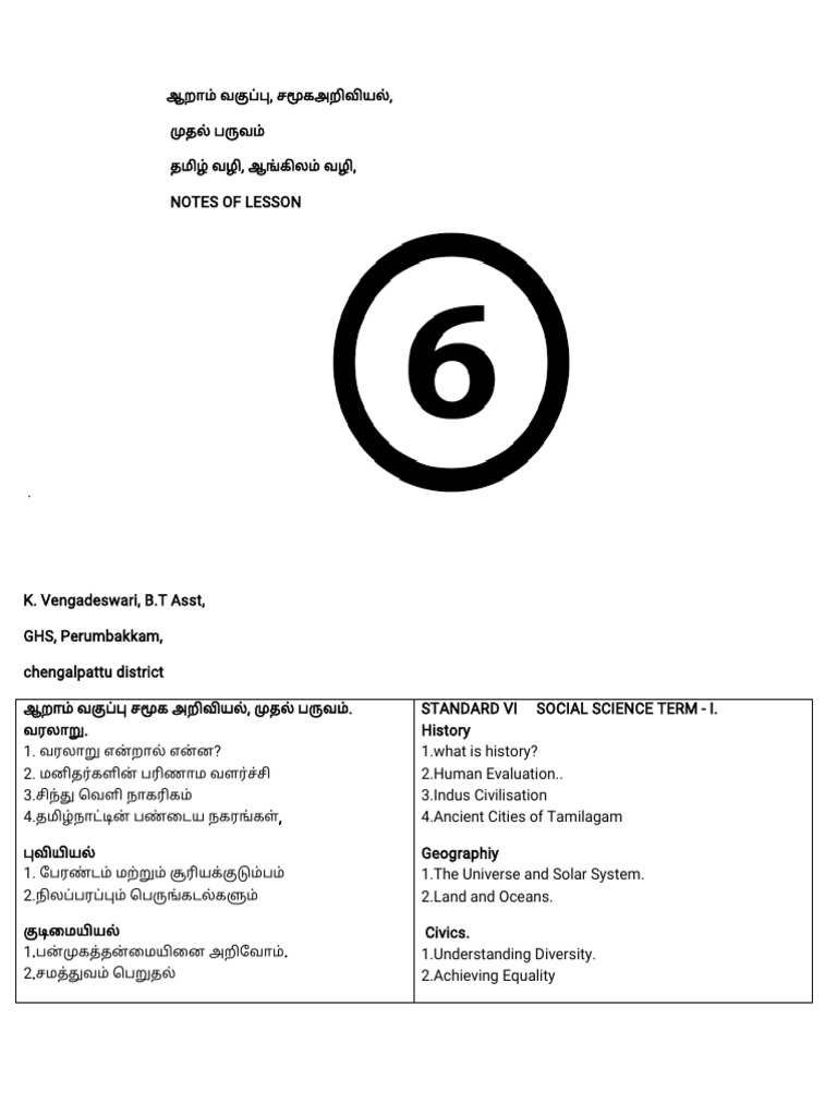 6th SS NOTES-OF-LESSON | PDF