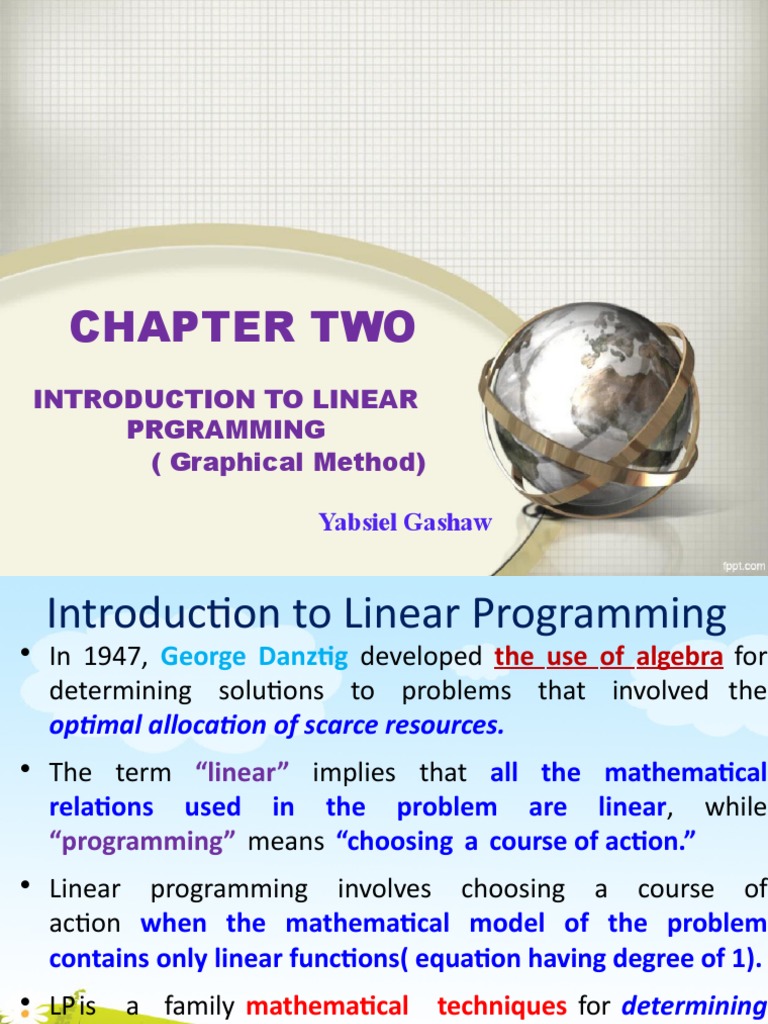 Chap 2 Linear Programing And Graphics Pdf Mathematical Optimization Linear Programming 0671