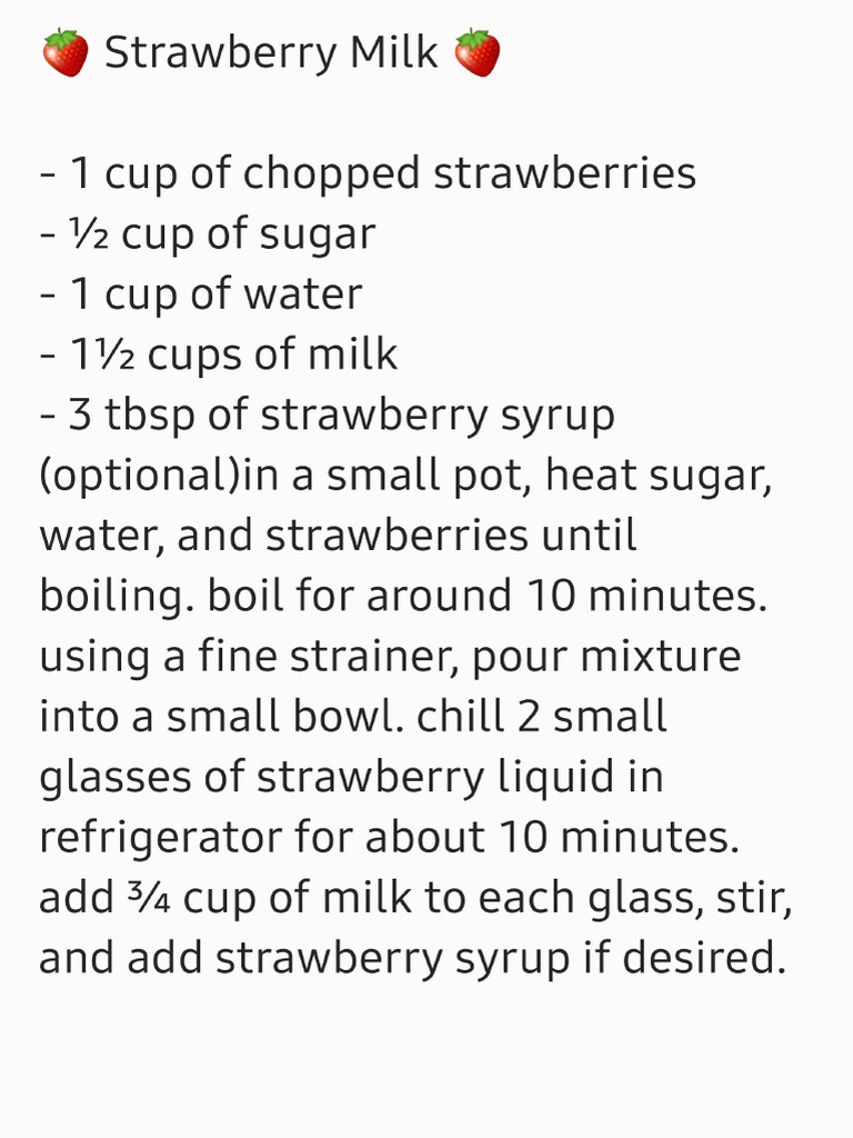 How To Make Strawberry Milk Pdf