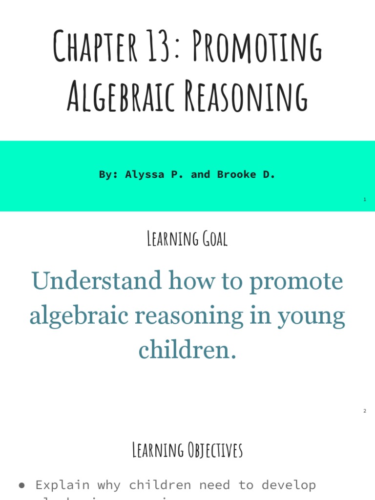Promoting Algebraic Reasoning in Kids | PDF | Mathematics | Pattern