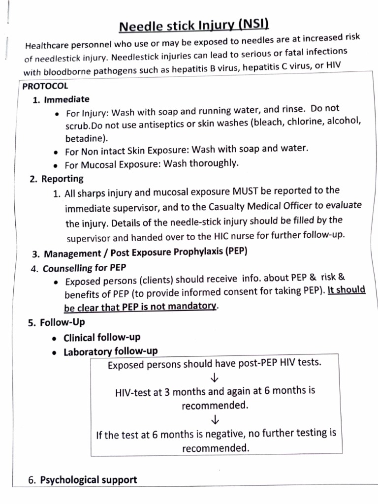 Needle: Stick Injury (NSI) | PDF | Medical Specialties | Clinical Medicine